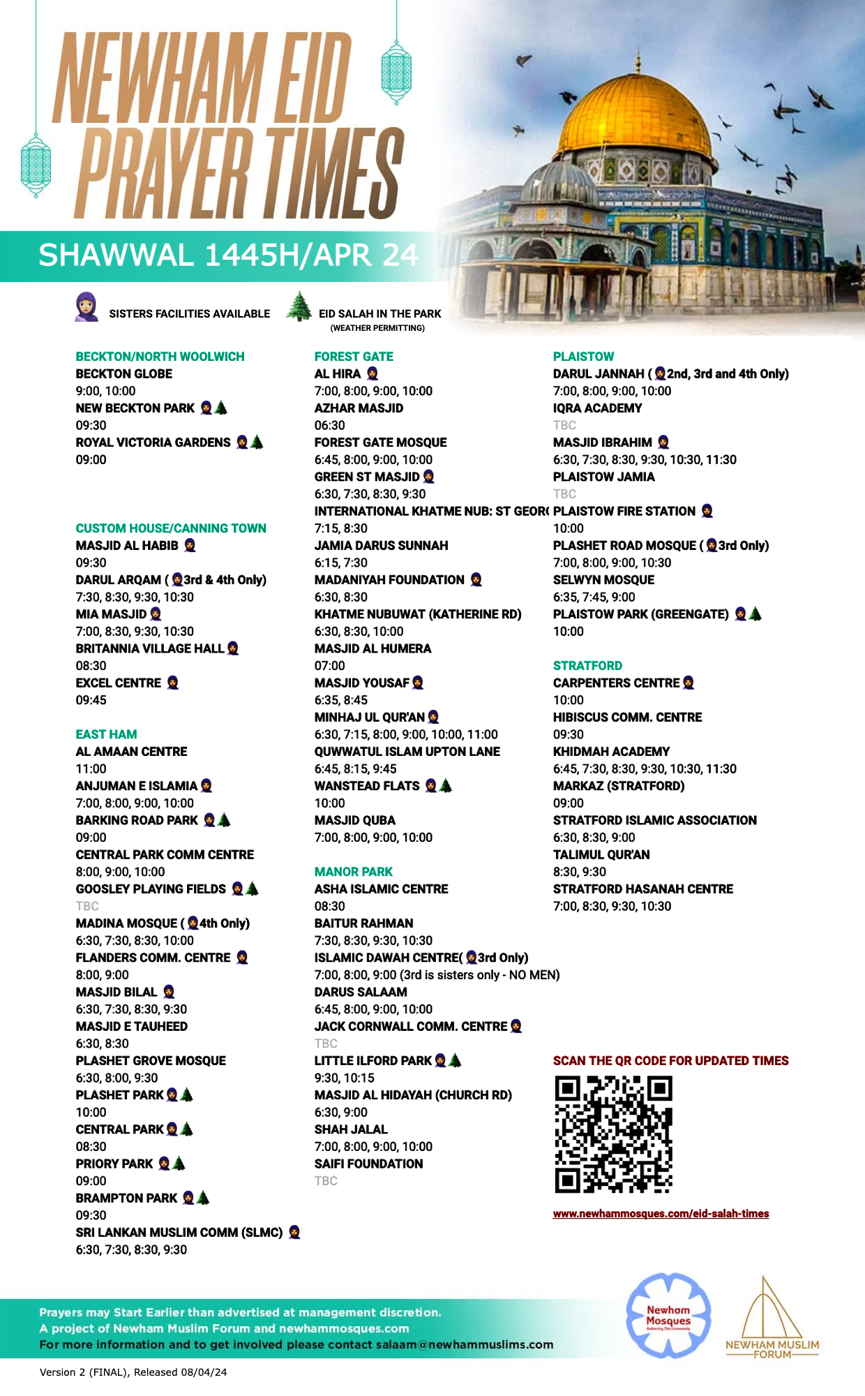 Eid Salah Times | Newham Mosques