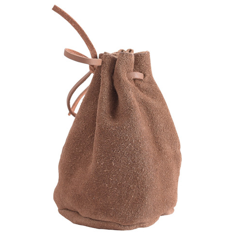 Leather Drawstring Pouch Brown | Merchant Venturers