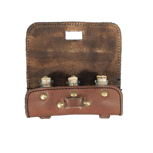 Potion Holder in leather with 3 bottles | Merchant Venturers