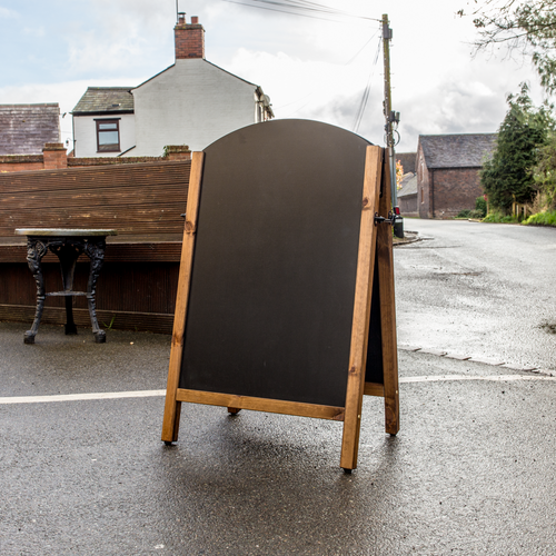 Curved Top A-Frame Pavement Chalkboard | Chalkboards UK