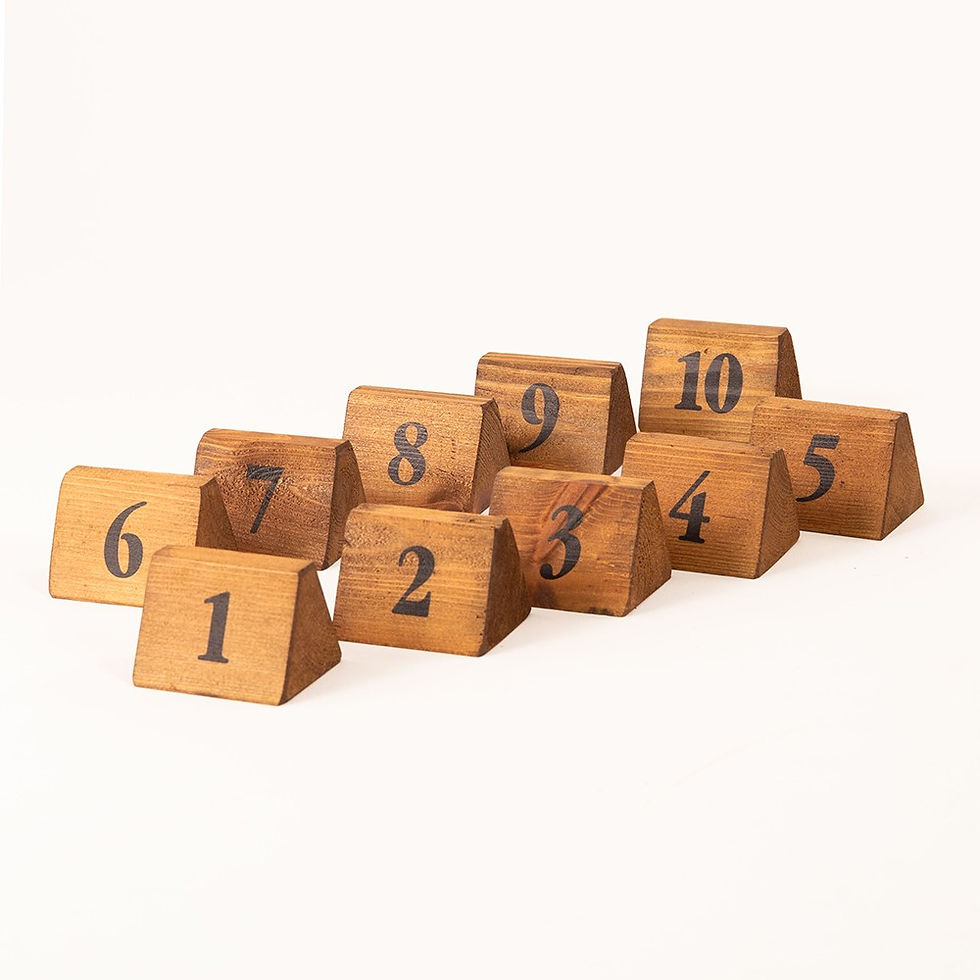 Wooden Triangle Table Numbers | Wooden Box UK