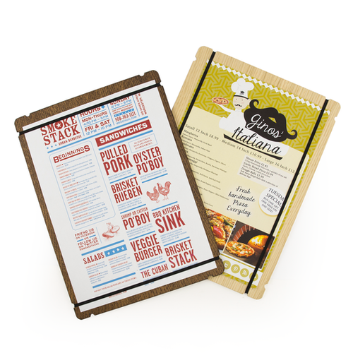 Elastic Wooden Menu Boards | Chalkboards UK