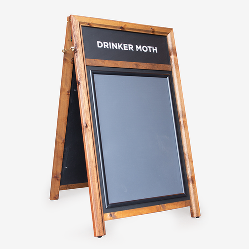 A-Frame with Snap Frame Poster Holder and Header | Wooden Box UK