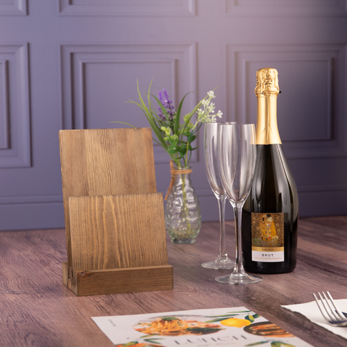 Double Slanted Menu Holder | Wooden Box UK