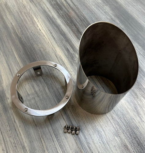 6” Polished Miter Cut Hood Stack Tip Kit - Universal | John C Garage