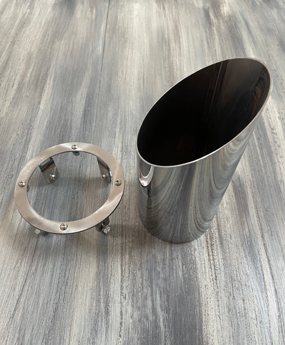 5” Polished Miter Cut Hood Stack Tip Kit - Universal! | John C Garage