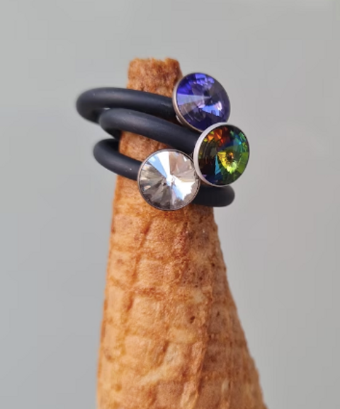 black stone rings for women