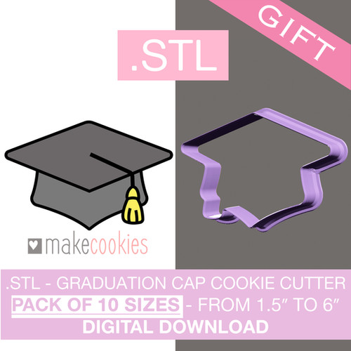 Graduation Cap Cookie Cutter - Digital Download | Make Cookies