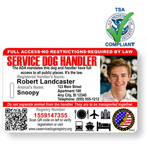 Custom QR Code Service Dog Handler ID Card - Landscape | US Service ...