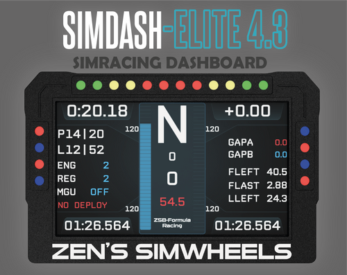SIMDASH-ELITE 4.3 - Sim Racing Dashboard | Zen's Simwheels