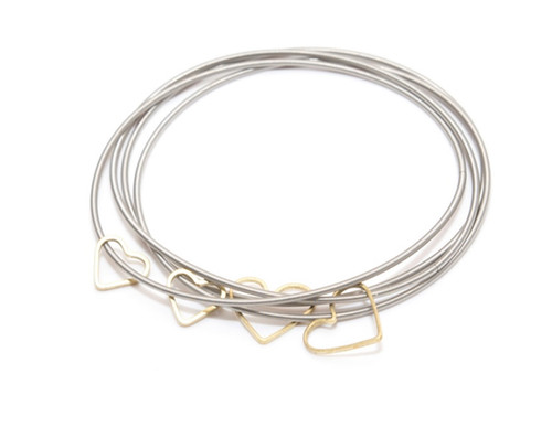 Stainless steel spring bracelet with Open Heart Pendant | From Cayman ...