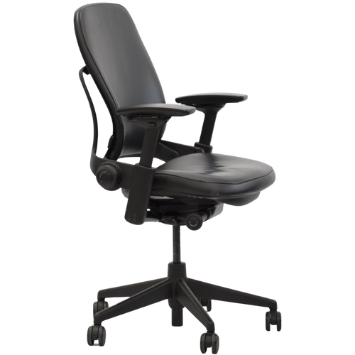 Steelcase Leap Task Chair - Black Leather/Black Base | ExecutiveLiquidation