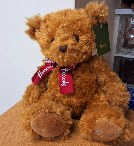 Harrods Ginger Long Haired Teddy Bear with Red Harrods Bow ...