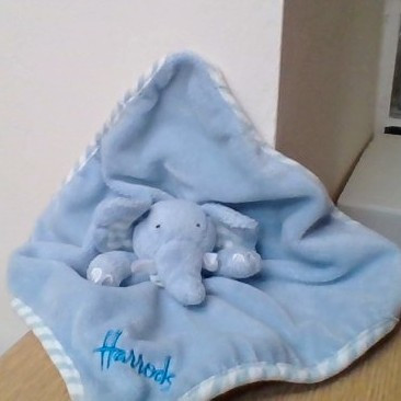 Harrods Baby Boy Elephant Comforter | Harrodsteddybears