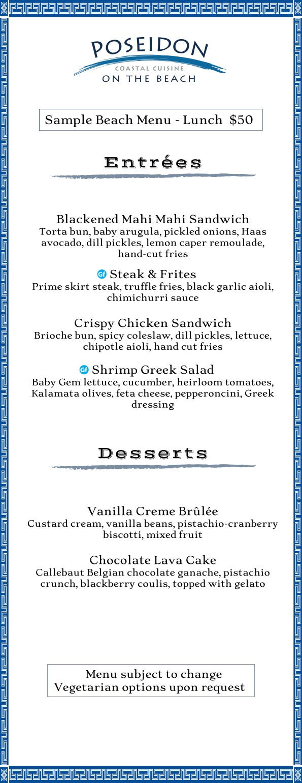 Groups and Events | Poseidon Restaurant Del Mar on the Beach Groups and ...