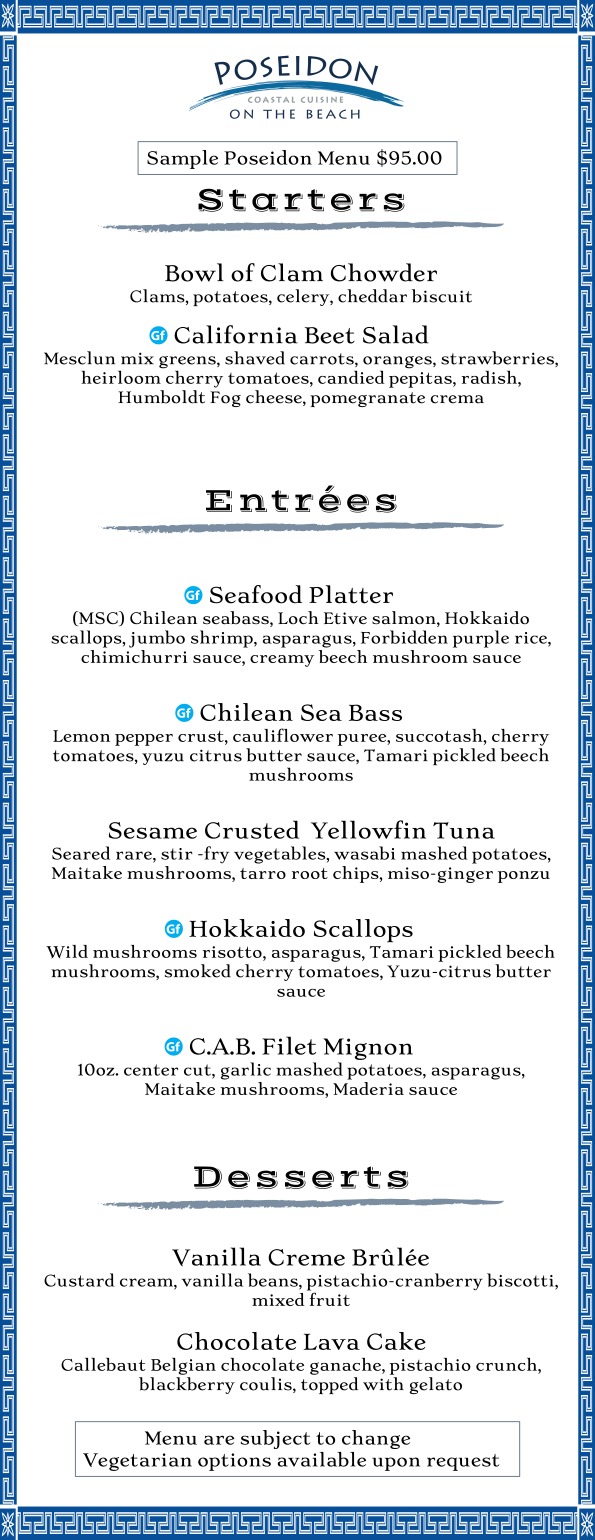 Groups and Events | Poseidon Restaurant Del Mar on the Beach Groups and ...