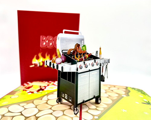 BBQ pop up card | Three Dee Cards