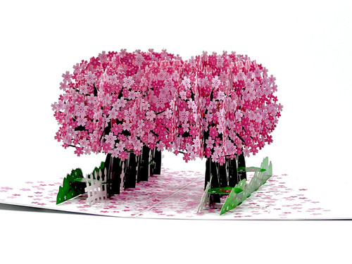 Cherry blossom trees pop up card | Three Dee Cards