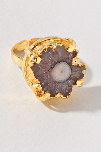 Solar Quartz Adjustable Gold Dipped Ring | Alexa-Li