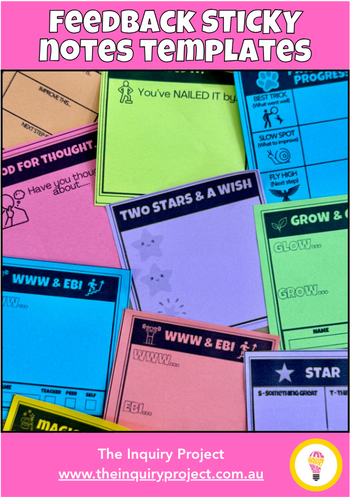 Feedback Sticky Note Templates | The Inquiry Project