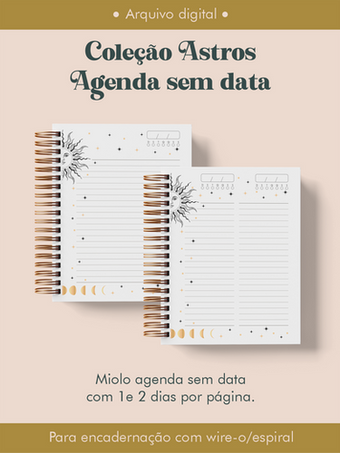 Agenda Sem Data Coleção Astros Wire-o | Perfeito Miolo