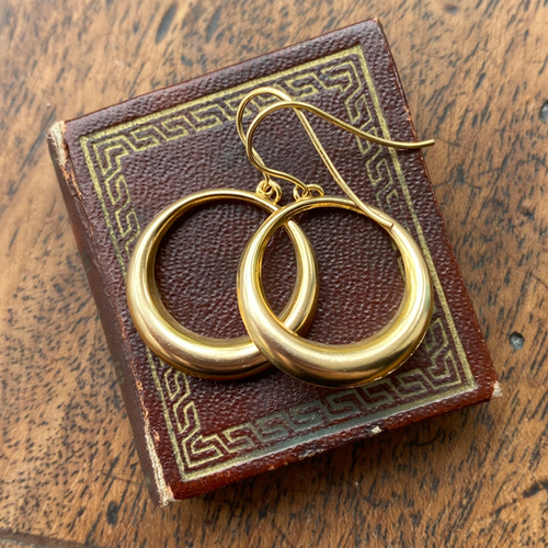 Vintage 9ct Gold Hoop Drop Earrings | Harding and Griffin