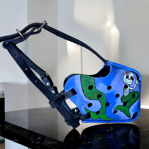 EQ K9 Leather Dog Muzzle – Unique Hand-Painted Designs | EQ K9 Store