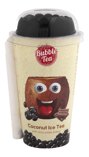 Bubble Tea - Coconut and Black Tea Ice Tea with Chocolate Boba (6 ...