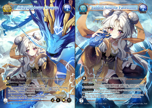 Seiryuu Azure Dragon and Fabled Azurite Fatestone | Luky Customs