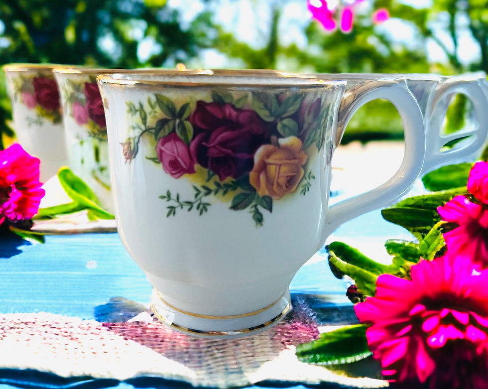 Royal Albert Old Country Roses Footed Mugs | Leeds Vintage House Royal Albert Old Country Roses Footed Mugs | Leeds Vintage House