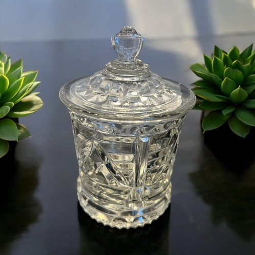 Vintage Condiment Jar. Cut glass | Leeds Vintage House