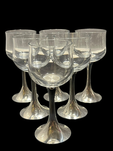 Set 6 Vintage Stemmed Shot/Sherry Glasses | Leeds Vintage House