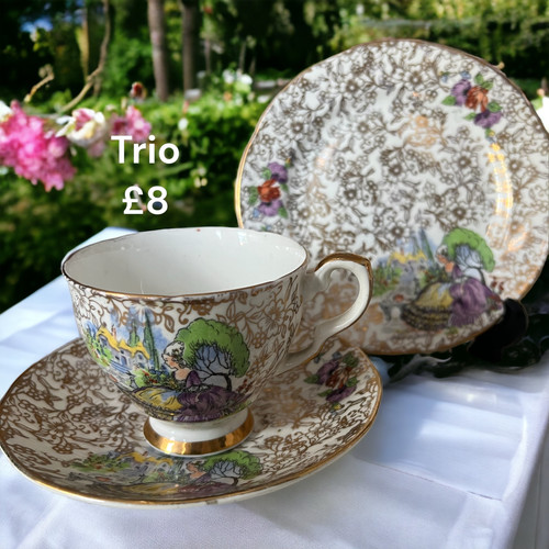 Crinoline Lady Vintage China Trio. | Leeds Vintage House