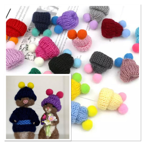 Mini Knitted Double Bobble Hat (hat only) | Simply Felting
