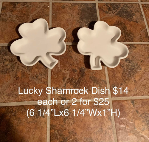 Lucky Shamrock Dish (2) | The Art Shack