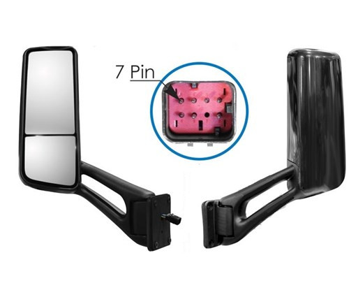 PETERBILT 579 HEATED DOOR MIRROR ASSY W/ TEMP SENSOR - LEFT SIDE (BLACK ...