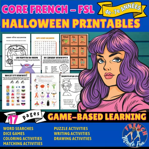 CORE FRENCH | FSL | HALLOWEEN | IMPRIMABLE/PRINTABLE | GAMES ...
