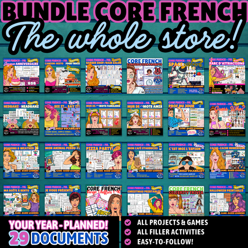 ENSEMBLE COMPLET - BUNDLE - ANNÉE COMPLÈTE - CORE FRENCH/FSL/FRANÇAIS ...