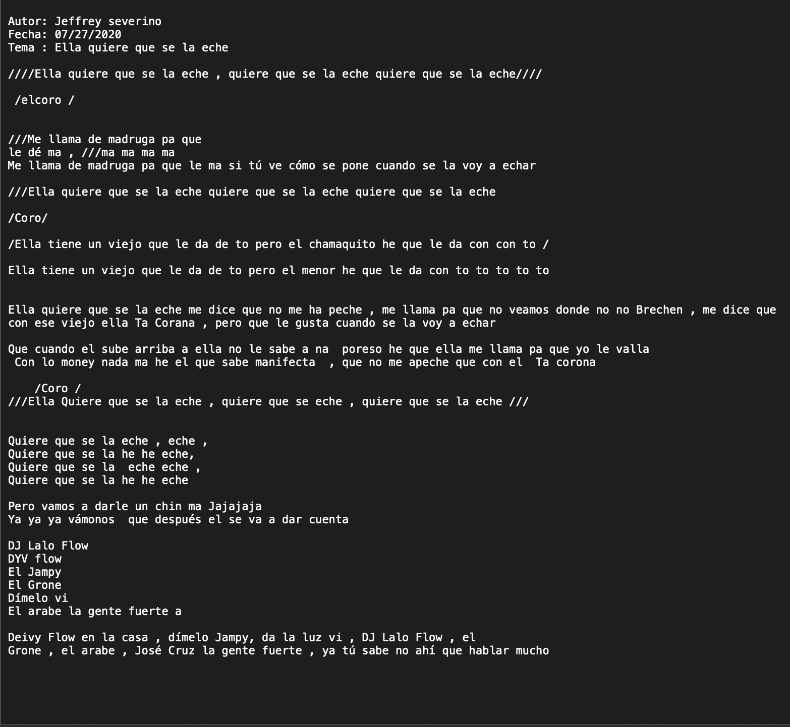 Ella Quiere Que Se La Eche - Jeffrey Severino