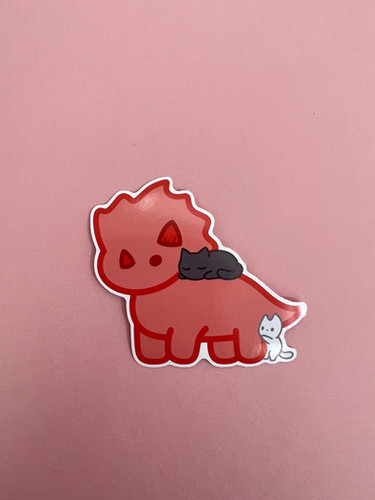 Cozy Cats Dino Sticker | The Quirky Dino