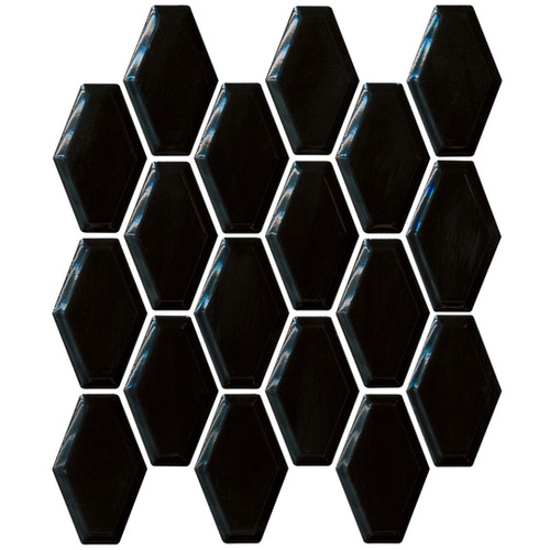 Neo Hex Gloss Black Porcelain Mosaic - Sold by Box (8.48 sqft / box ...