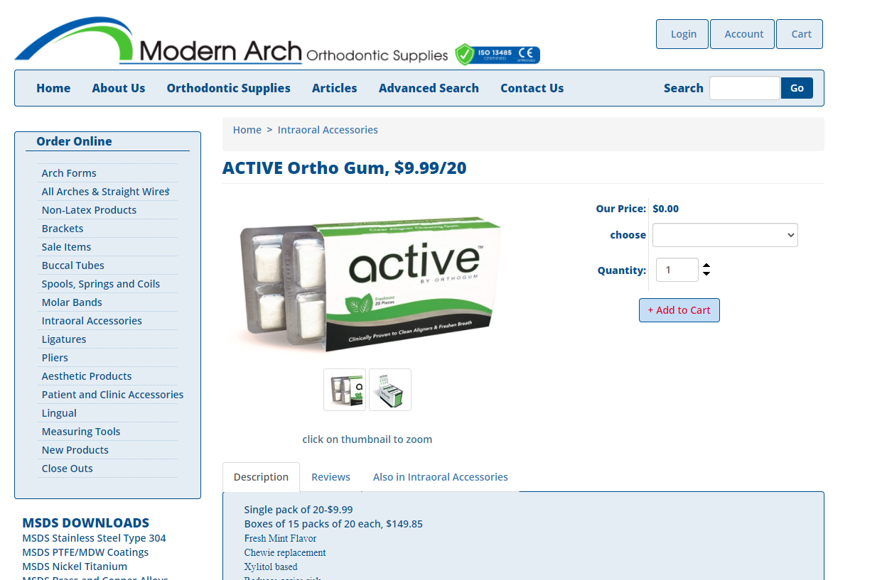 Modern Arch Orthodontic Supplies now carries active chewing gum. Gum ...