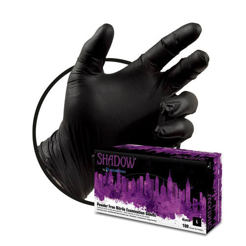 Shadow® Nitrile Gloves, 6 mil, Powder Free, Black | MDC Solutions