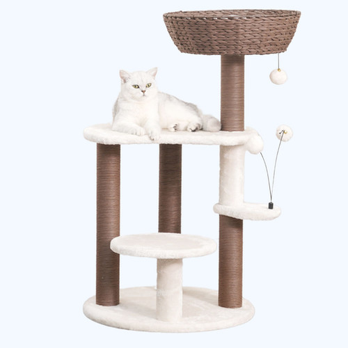 Quartz Handwoven Cat Tree – Recycled Paper Scratchers | PetPals®