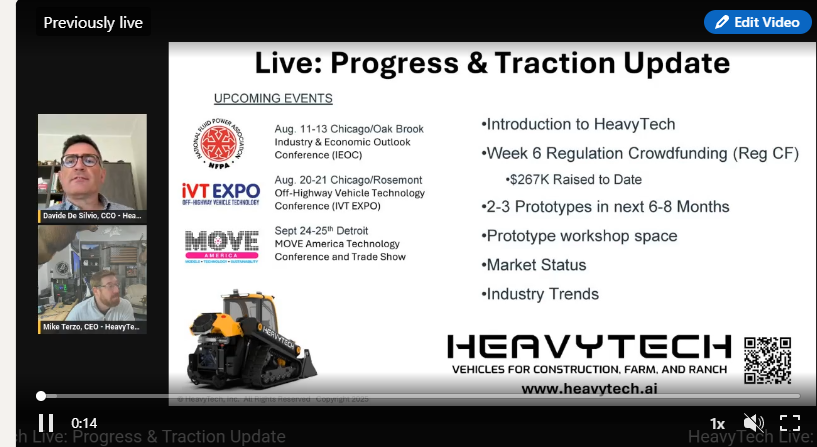 HeavyTech Hosts Live Update Webinar on LinkedIn: Progress, Traction, and What’s Ahead