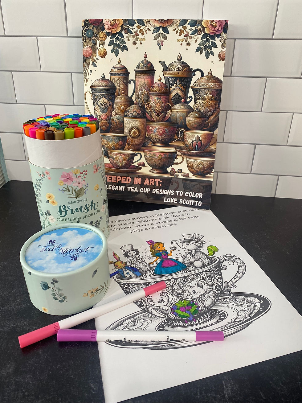 tea cup coloring book