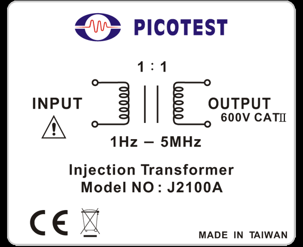 Picotest J2100A Injection Transformer 1Hz - 5MHz | Signal Edge Solutions