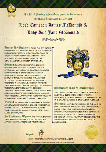 Title Crest - Award of Emblem | Laird Title