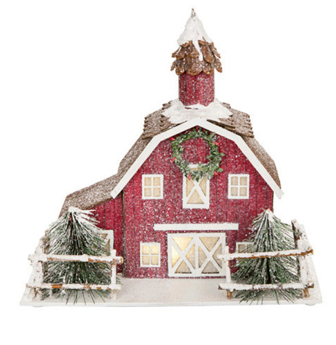 Glitter House Christmas Barn Putz lighted glitter house 30059960 ...