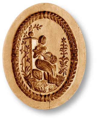 AP 6831 Woman wit Mandolin oval springerle cookie mold by Anis-Paradie ...